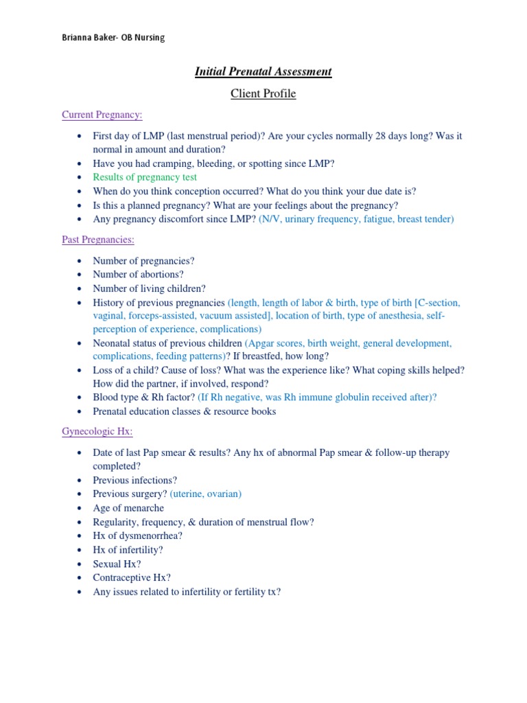 Ob Assessment | PDF | Pregnancy | Childbirth