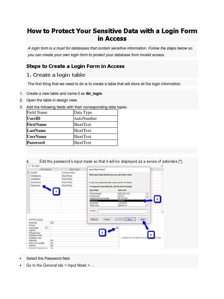 Login Form in Access | PDF | Password | Login