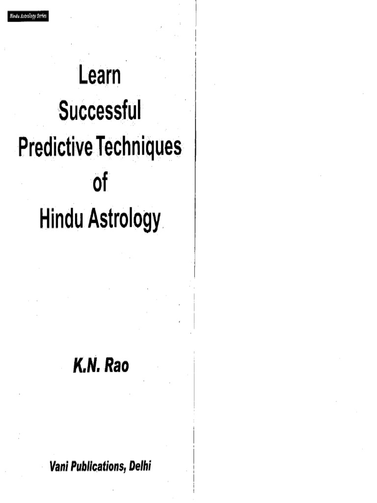 K.N. Rao - Learn Successful Predictive Techniques of Hindu Astrology ...