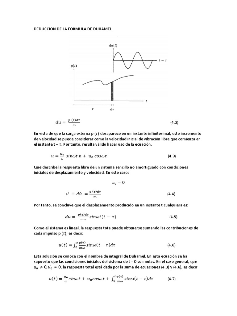 Deducción y Aplicación de la Fórmula de Duhamel | PDF | Física ...