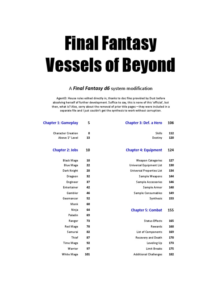 FFd6 RPG - AgentD Mod - Vessels | PDF | Final Fantasy | Leisure