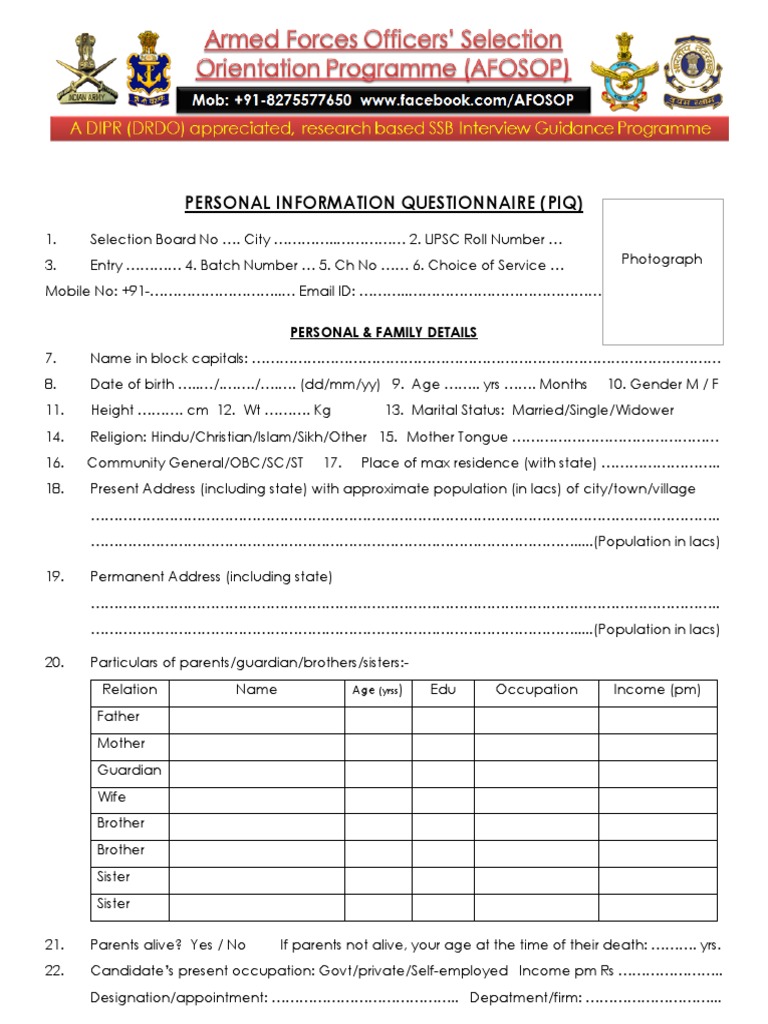 Piq Form | PDF | Qualifications | Vocational Education