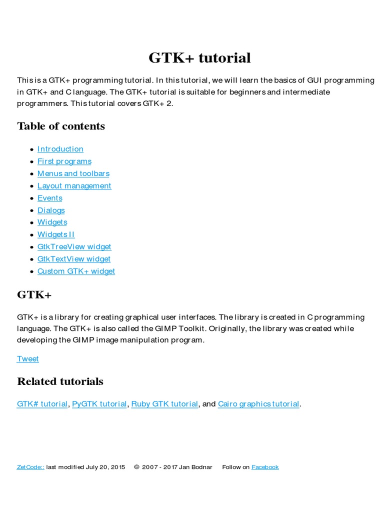 Gtk Tutorial Pdf Pdf Computer Programming Areas Of Computer Science