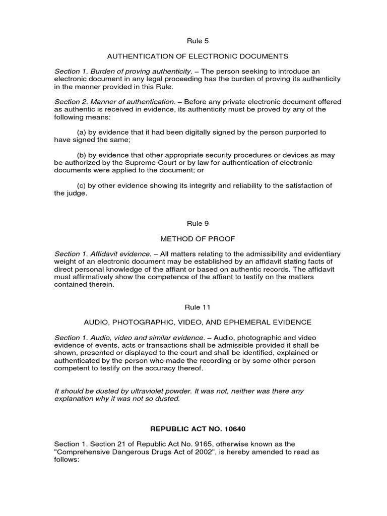 Electronic Evidence | PDF | Affidavit | Evidence