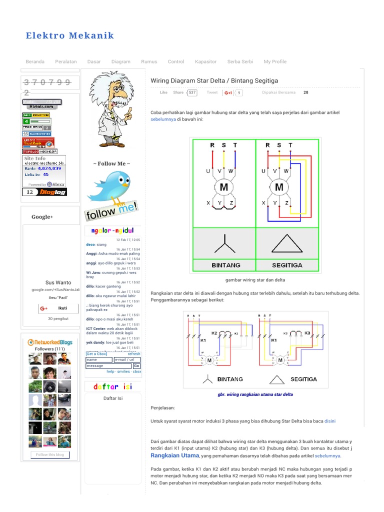 Wiring Diagram Star Delta / Bintang Segitiga | PDF
