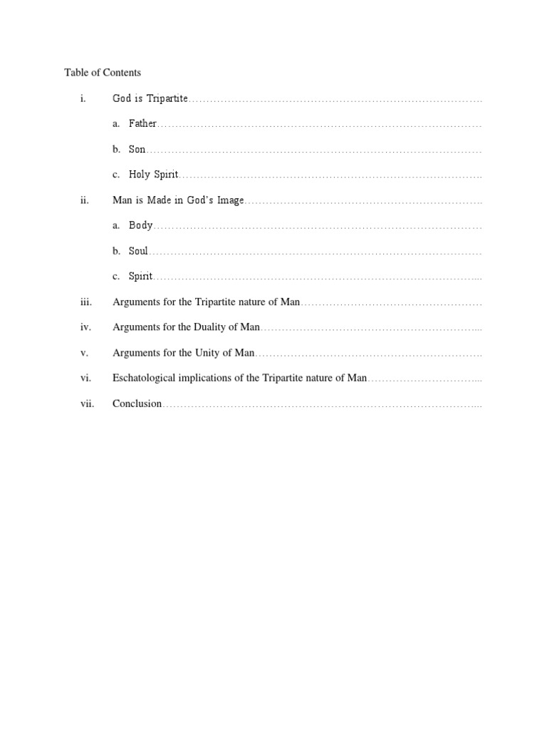 The Tripartite Nature of Man | PDF | Trinity | Soul