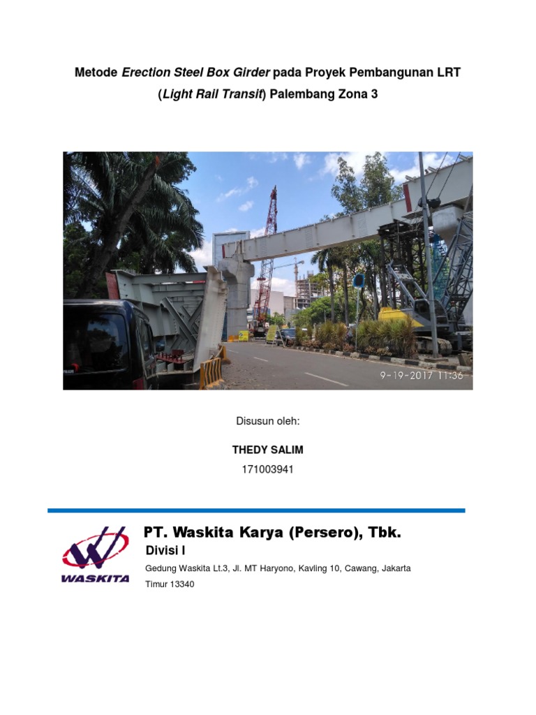 Metode Erection Steel Box Girder Pada Proyek Pembangunan LRT | PDF