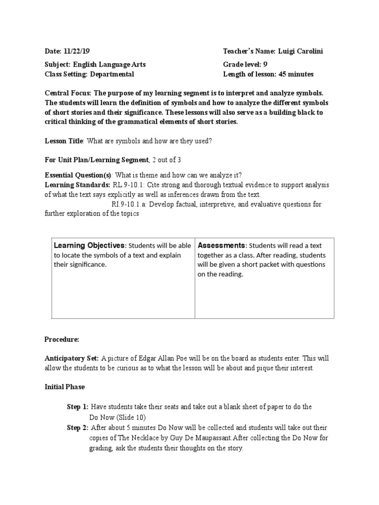 Lesson Plan Day 2 Revised | PDF | Homework | Education Theory