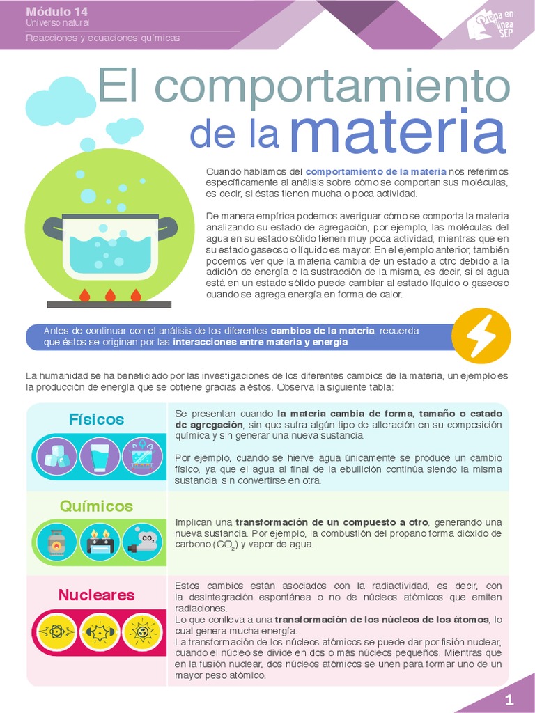 M14 - S1 - Comportamiento de La Materia - PDF PDF | PDF | Importar ...