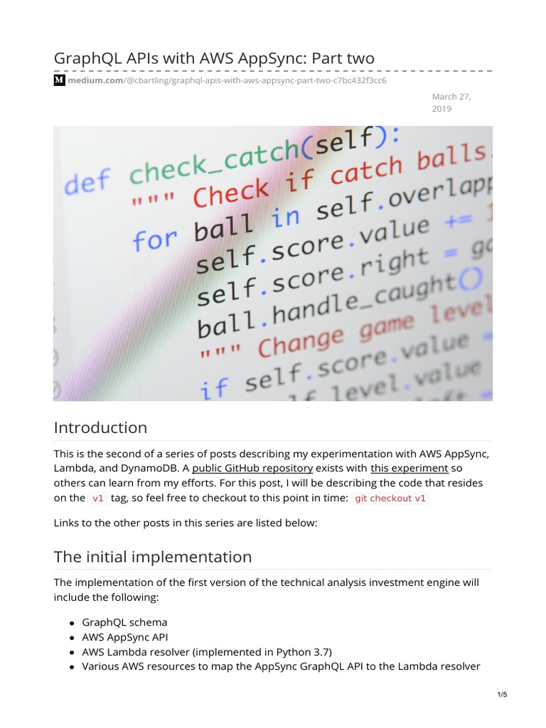GraphQL APIs With AWS AppSync Part Two | Download Free PDF | Application Programming Interface ...