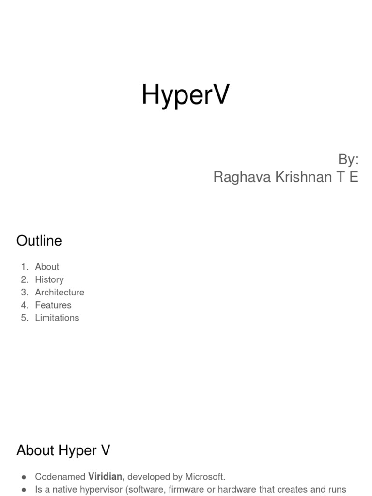 Hyper V | PDF | Hyper V | Virtualization