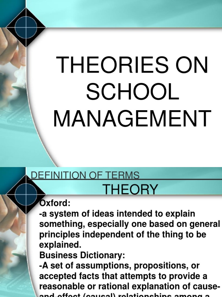 Theories On School Management | PDF | Philosophy Of Education | Theory