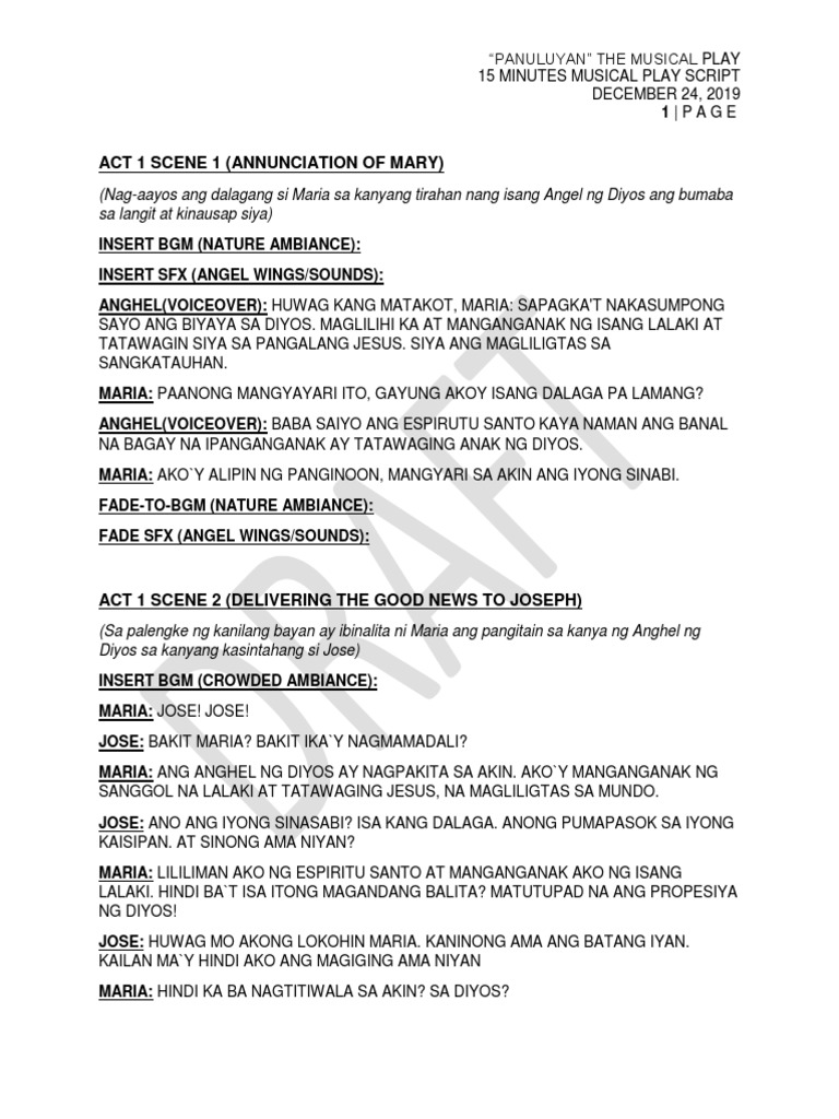 Musical Play Script | PDF