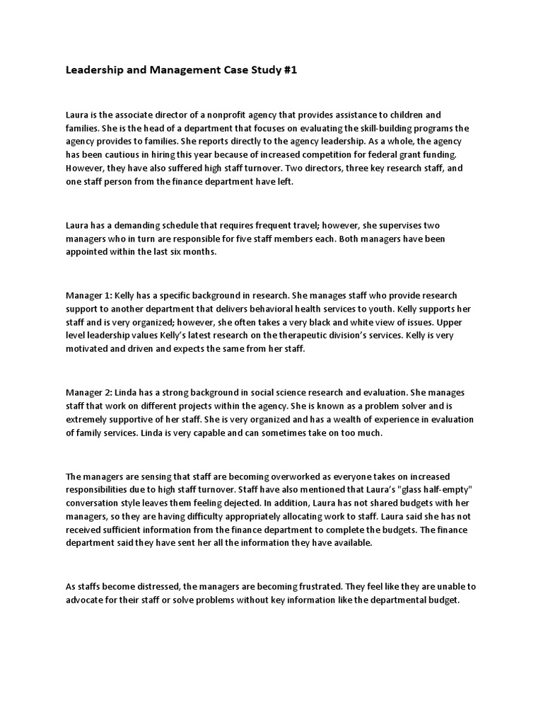 Leadership and Management Case Study 1 | PDF | Leadership | Cognition