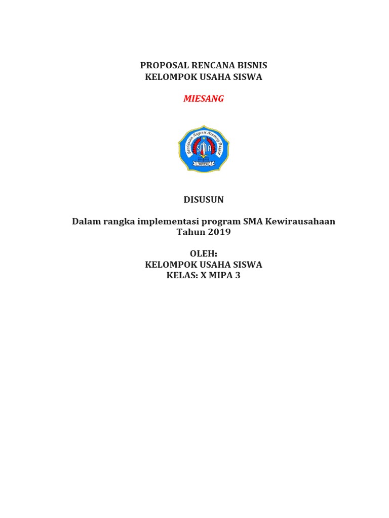 PROPOSAL | PDF | Karier & Perkembangan | Pengelolaan Keuangan & Uang