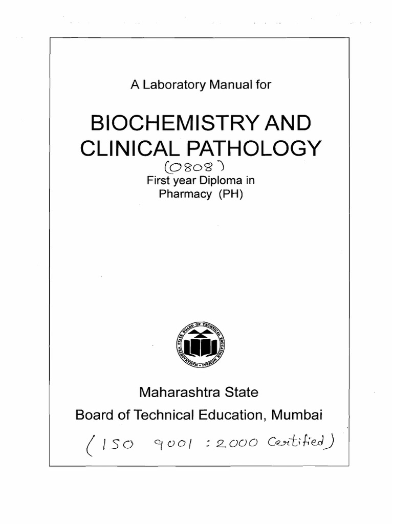 A Laboratory Manual For BIOCHEMISTRY AND PDF | PDF | Pharmacy | Chemistry