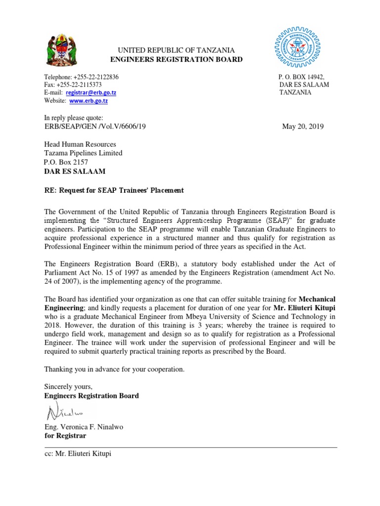 SEAP Trainees' Placement Request | PDF | Business