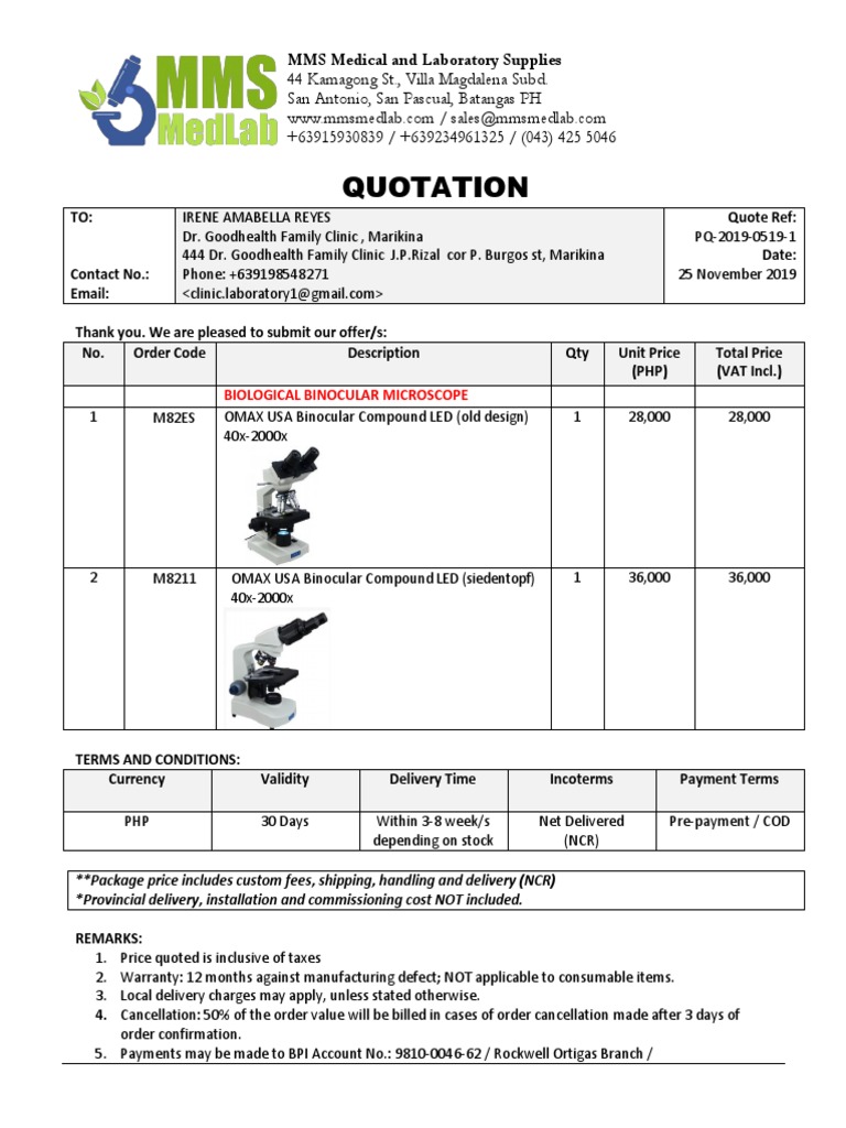 Lab Quotation | PDF | Economies | Payments