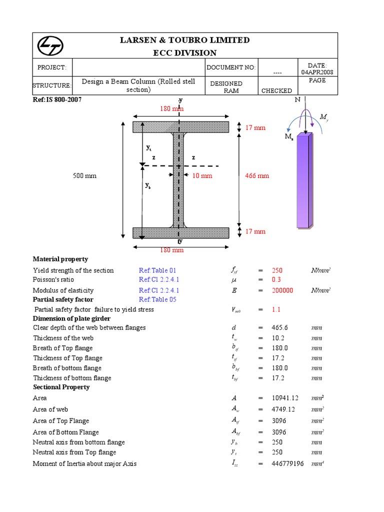 Column With Biaxial Moment | PDF | Buckling | Bending