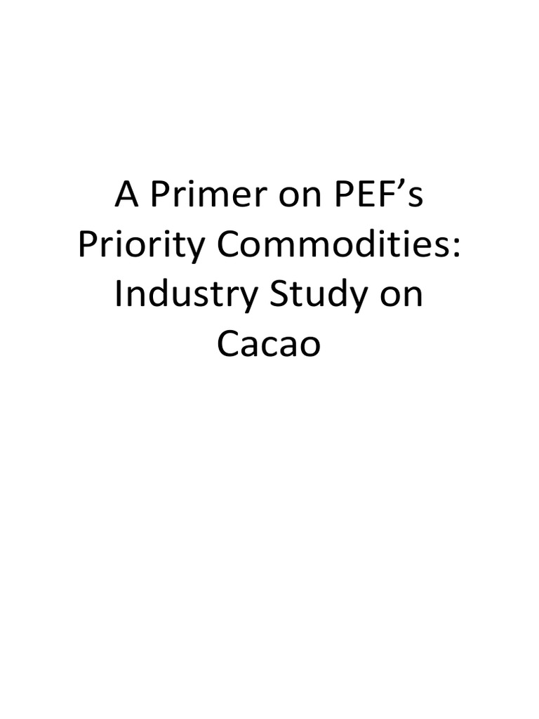 Industry-Study Cacao PDF | PDF | Cocoa Bean | Chocolate
