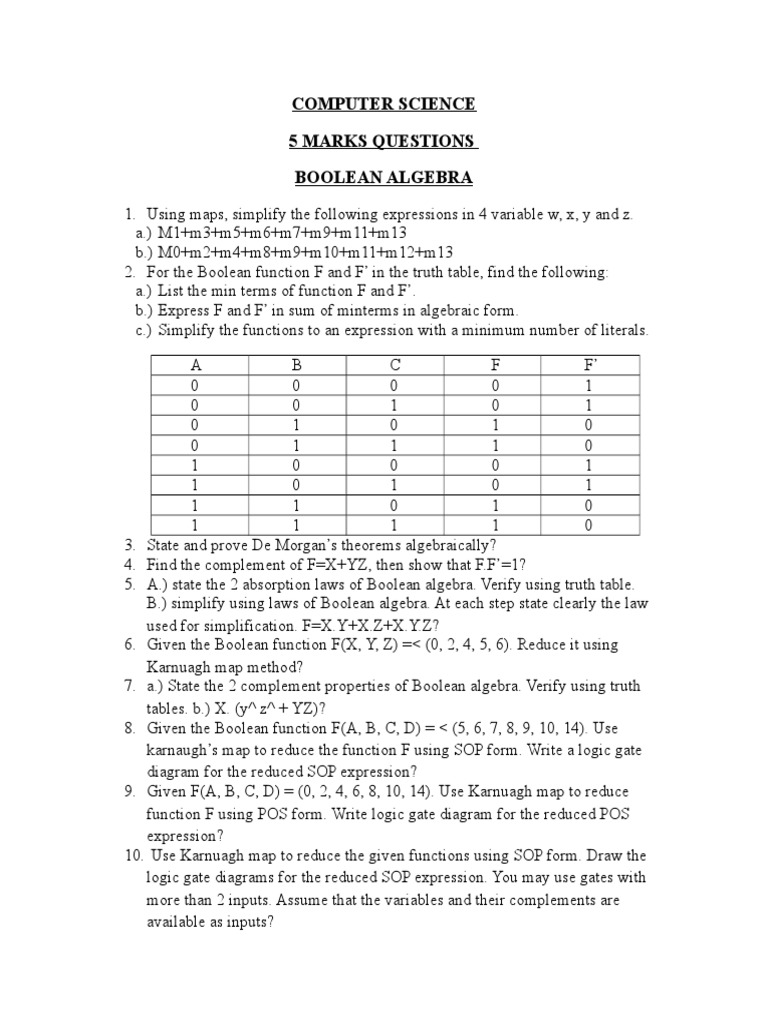 5 Marks Questions | PDF | Subroutine | Method (Computer Programming)