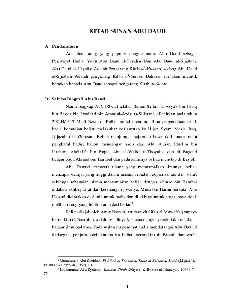 Biografi dan Karya Abu Daud | PDF