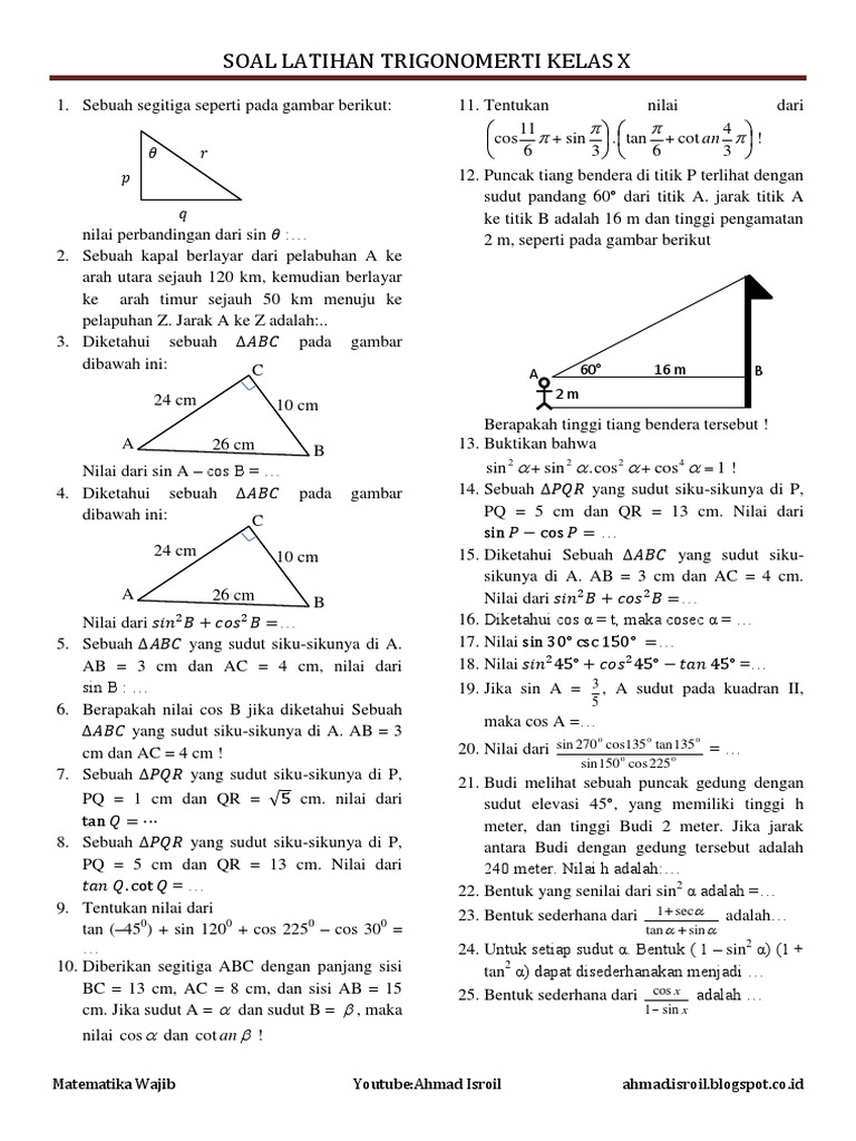 Latihan Soal Trigonometri 1 PDF | PDF