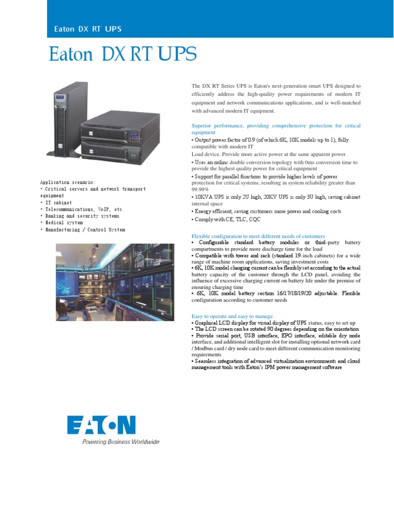 Eaton DX RT UPS Overview | PDF | Computer Network | Information And ...