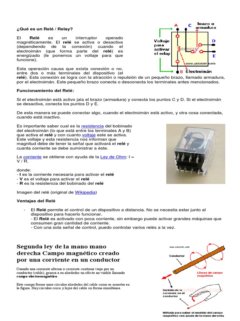 Que Es Un Rele PDF | PDF | Relé | Inductor
