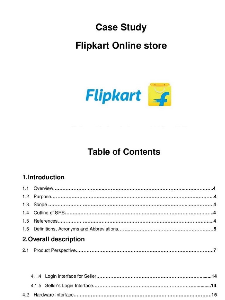 Flipkart Software Requirements Specification Srs 82001779