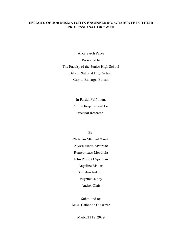 Effects of job mismatch on engineering graduates' careers | PDF ...