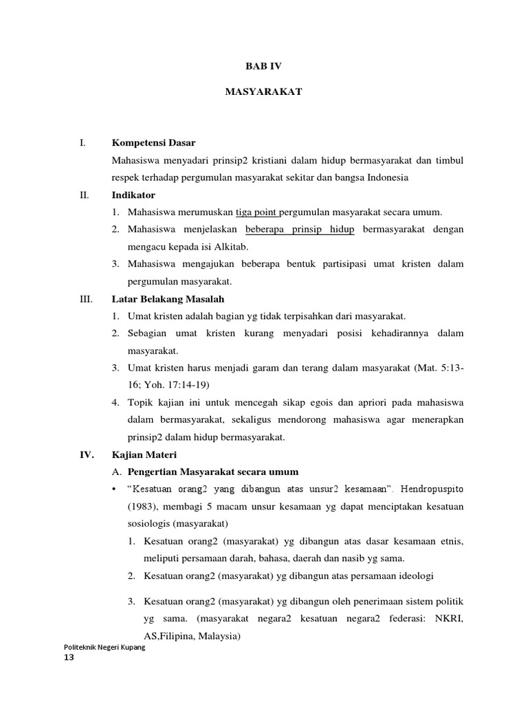 Pergumulan Marsyarakat Kristen | PDF