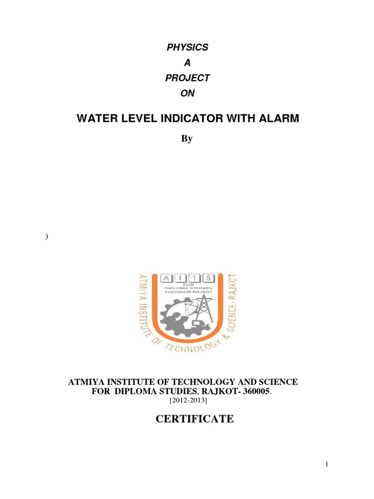 Water Level Indicator With Alarm | PDF | Diode | Transistor