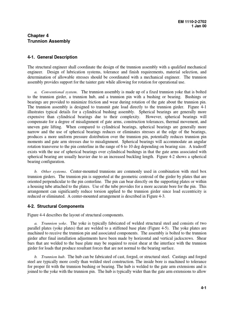 Trunnion Assembly | PDF | Bearing (Mechanical) | Structural Steel