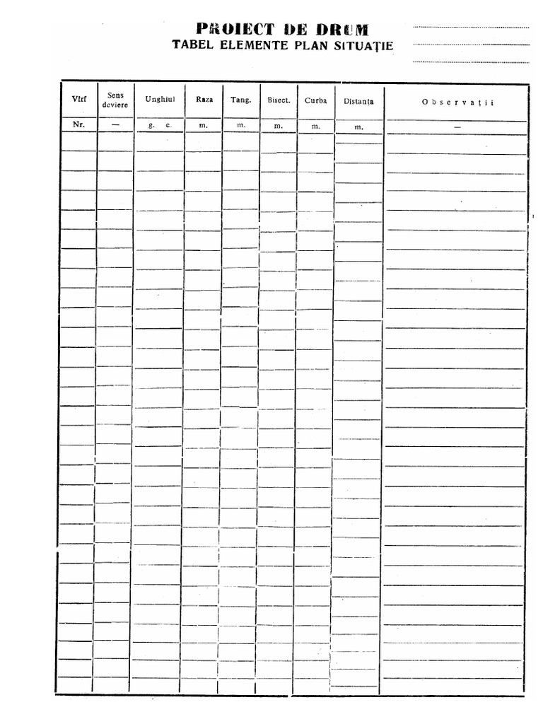 Tabel Plan Situatie PDF | PDF