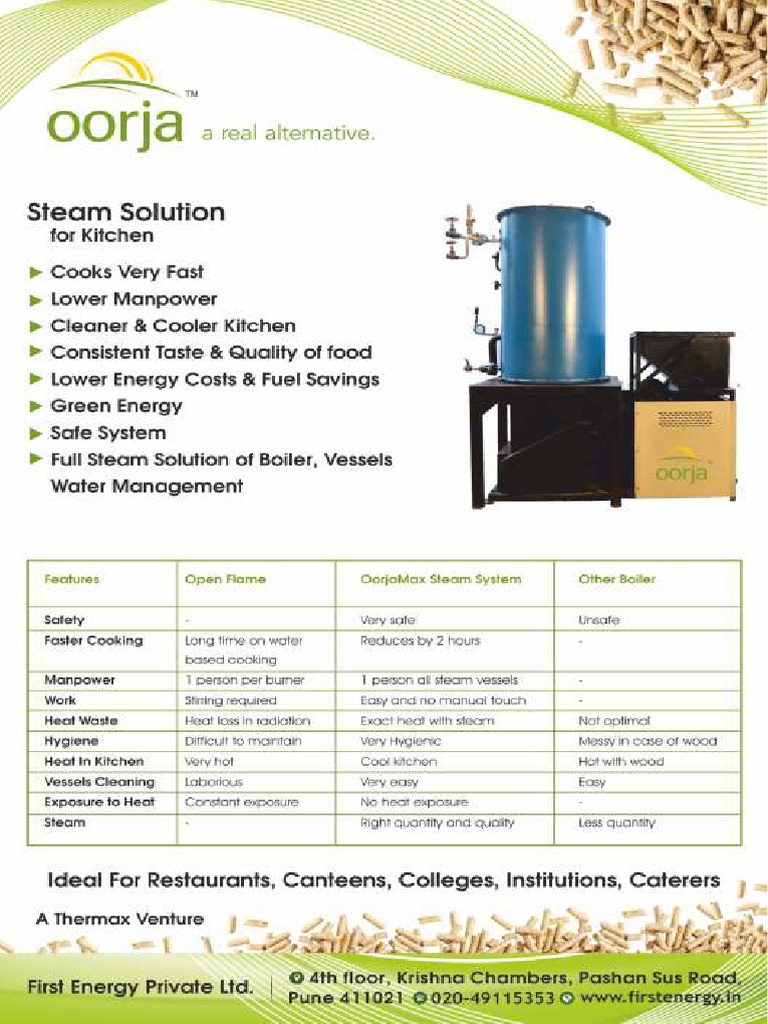 OorjaMax Cooking Systems for Catering | PDF | Wellness