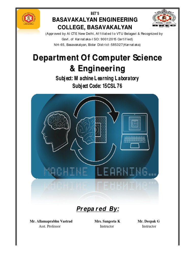 ML Lab Manual | PDF | Machine Learning | Statistical Classification