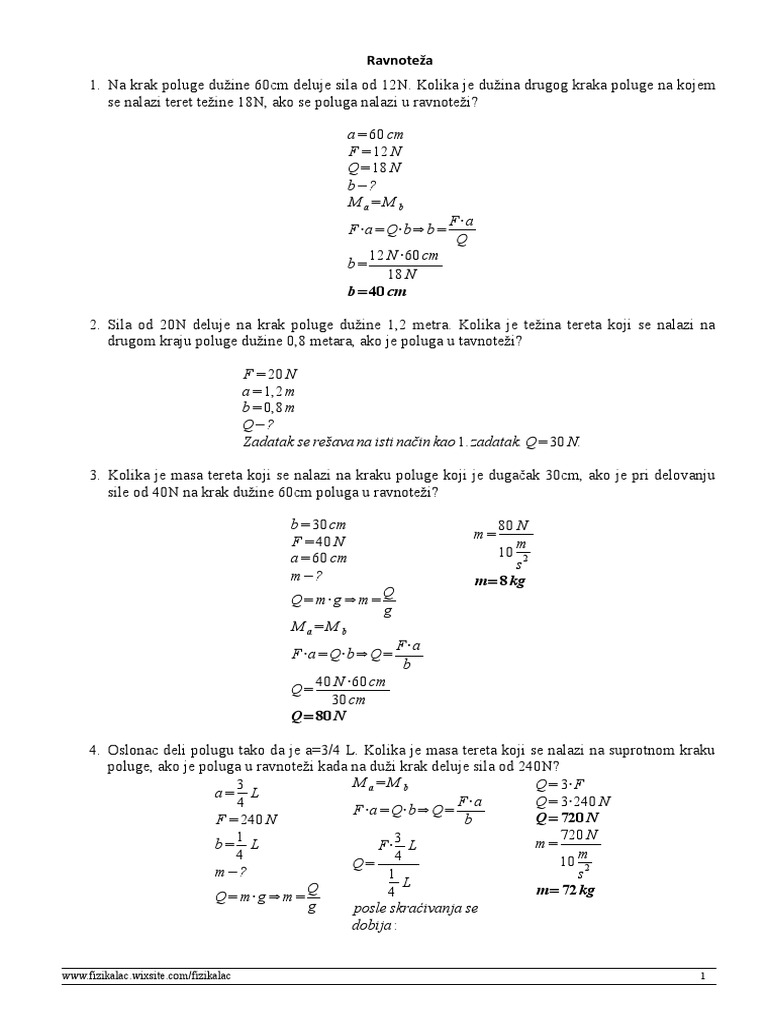 VII Ravnoteza | PDF | Science & Mathematics