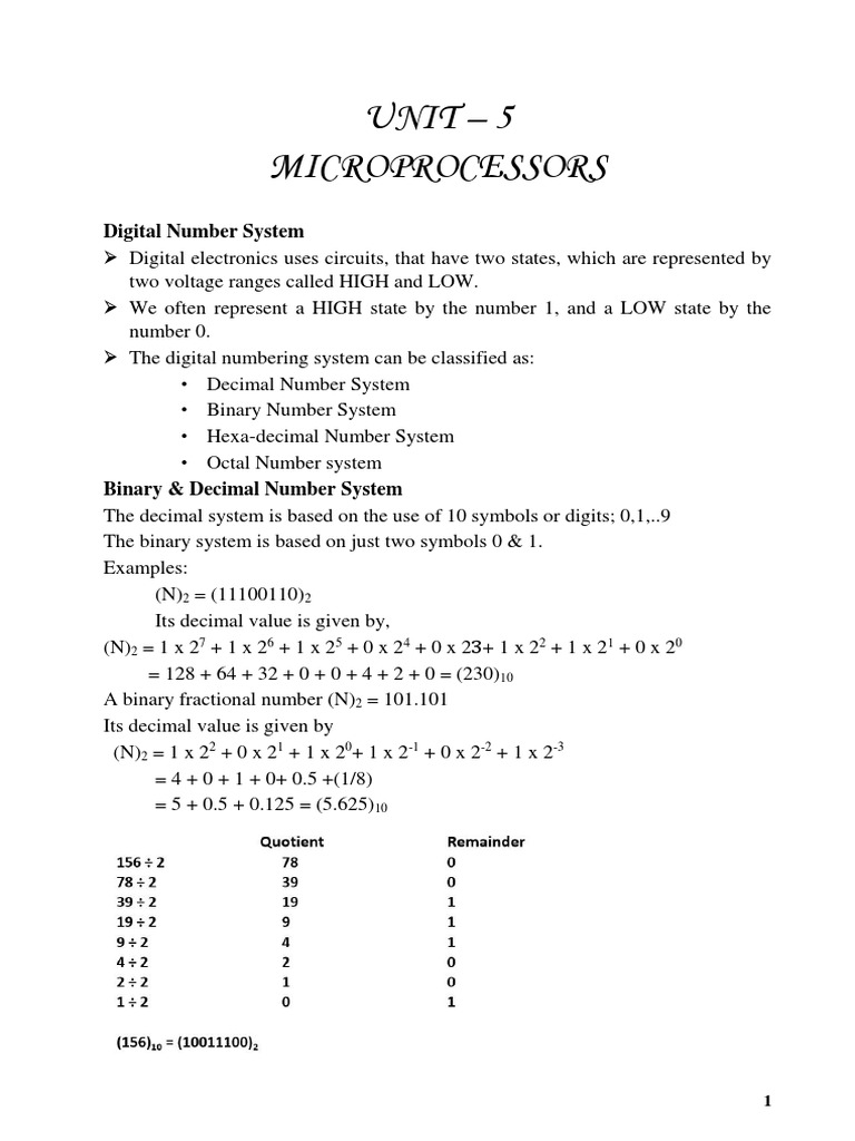 UNIT 5 - Microprocessors PDF | PDF | Central Processing Unit ...