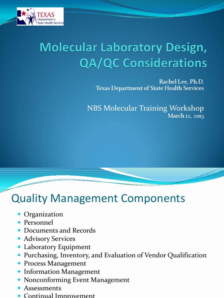 Molecular Laboratory Design QAQC Considerations PDF | PDF | Assay ...