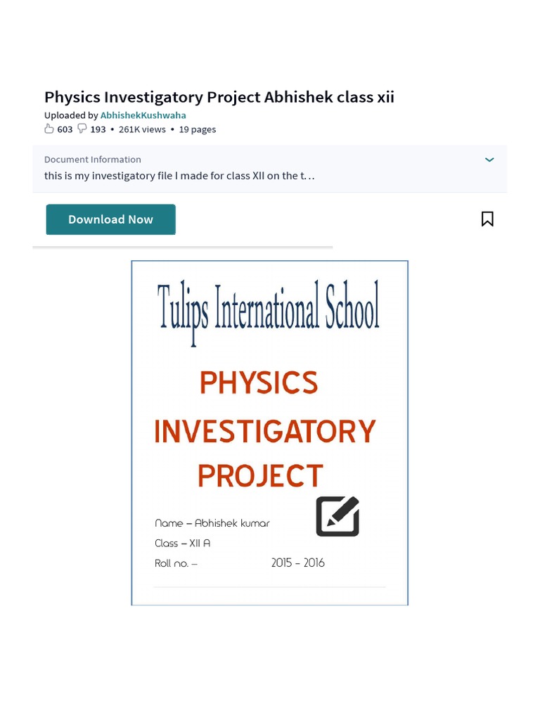 Physics Investigatory Project Abhishek Class Xii - Electromagnetic ...