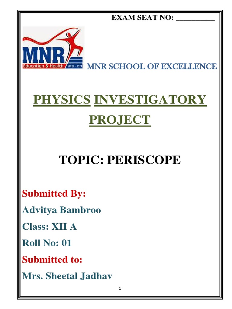 Periscope: Physics Project Guide | PDF | Electromagnetic Radiation | Optics