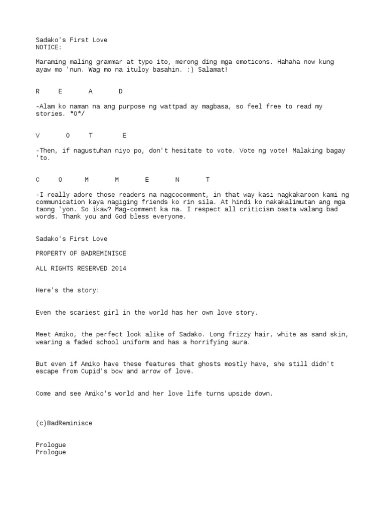 Sadako's First Love | PDF
