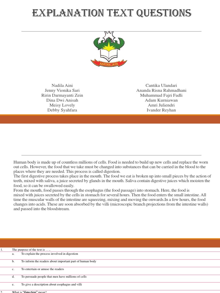 ENGLISH - Explanation Text Questions | PDF | Cocoa Bean | Chocolate