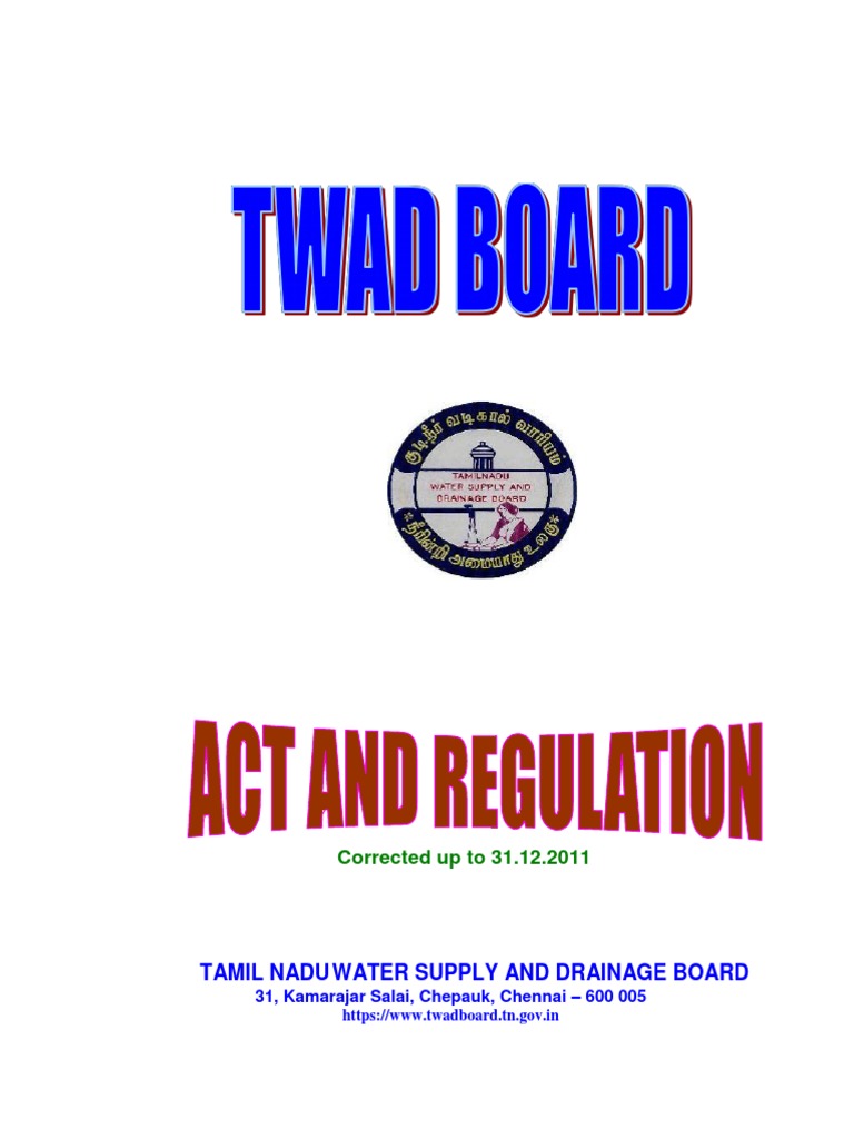 TWAD Board Act and Regulations | PDF | Committee | Debenture