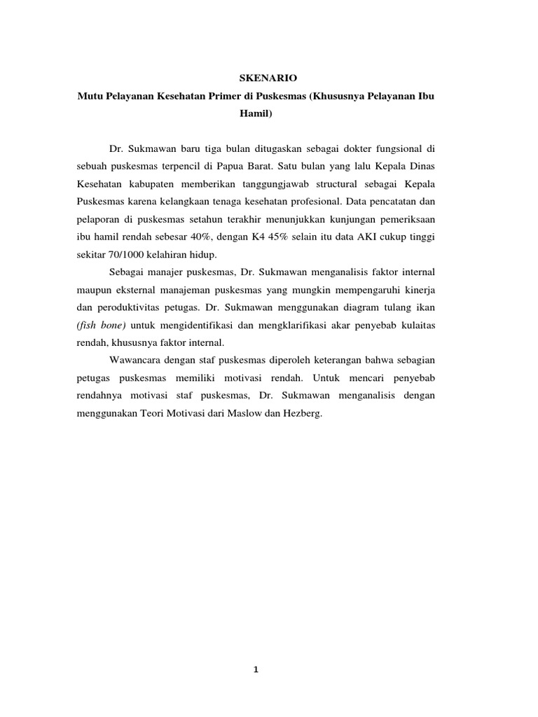 Contoh FGD Skenario 1 | PDF