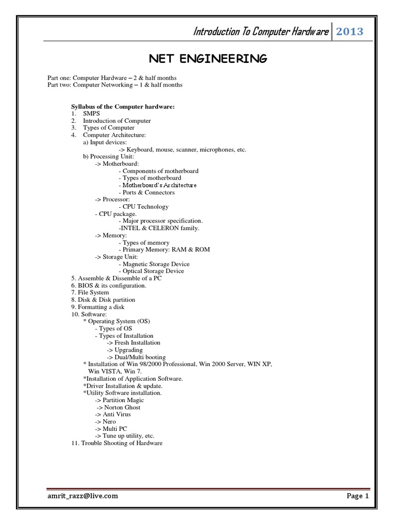 Introduction To Computer Hardware Part 1 PDF | Download Free PDF | Random Access Memory ...