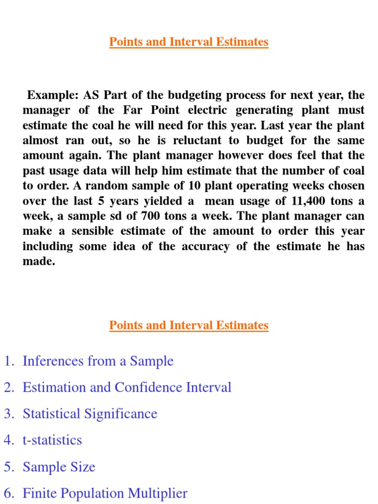 IPS (Points and Interval Estimate) | Download Free PDF | Estimator | Bias Of An Estimator