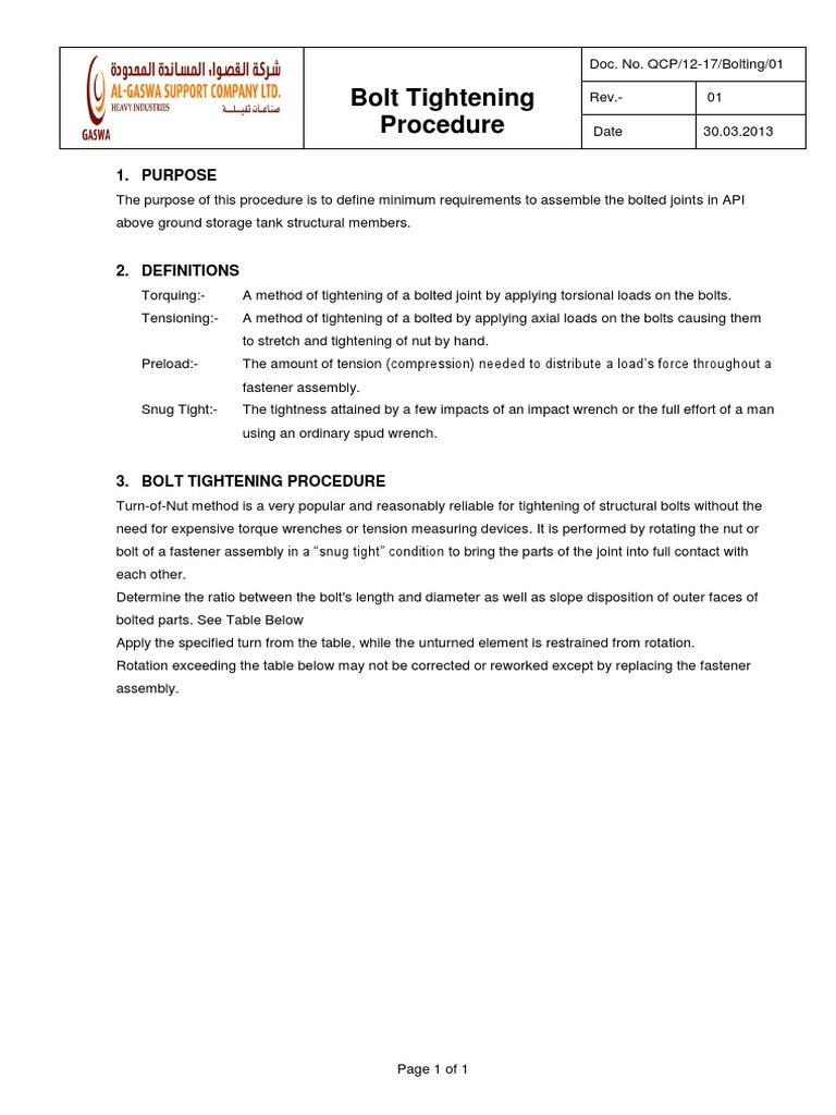 Structural Bolting Guide | PDF | Technology & Engineering