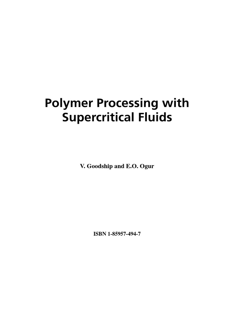 Polymer Processing SCF | PDF | Supercritical Fluid | Value Added Tax